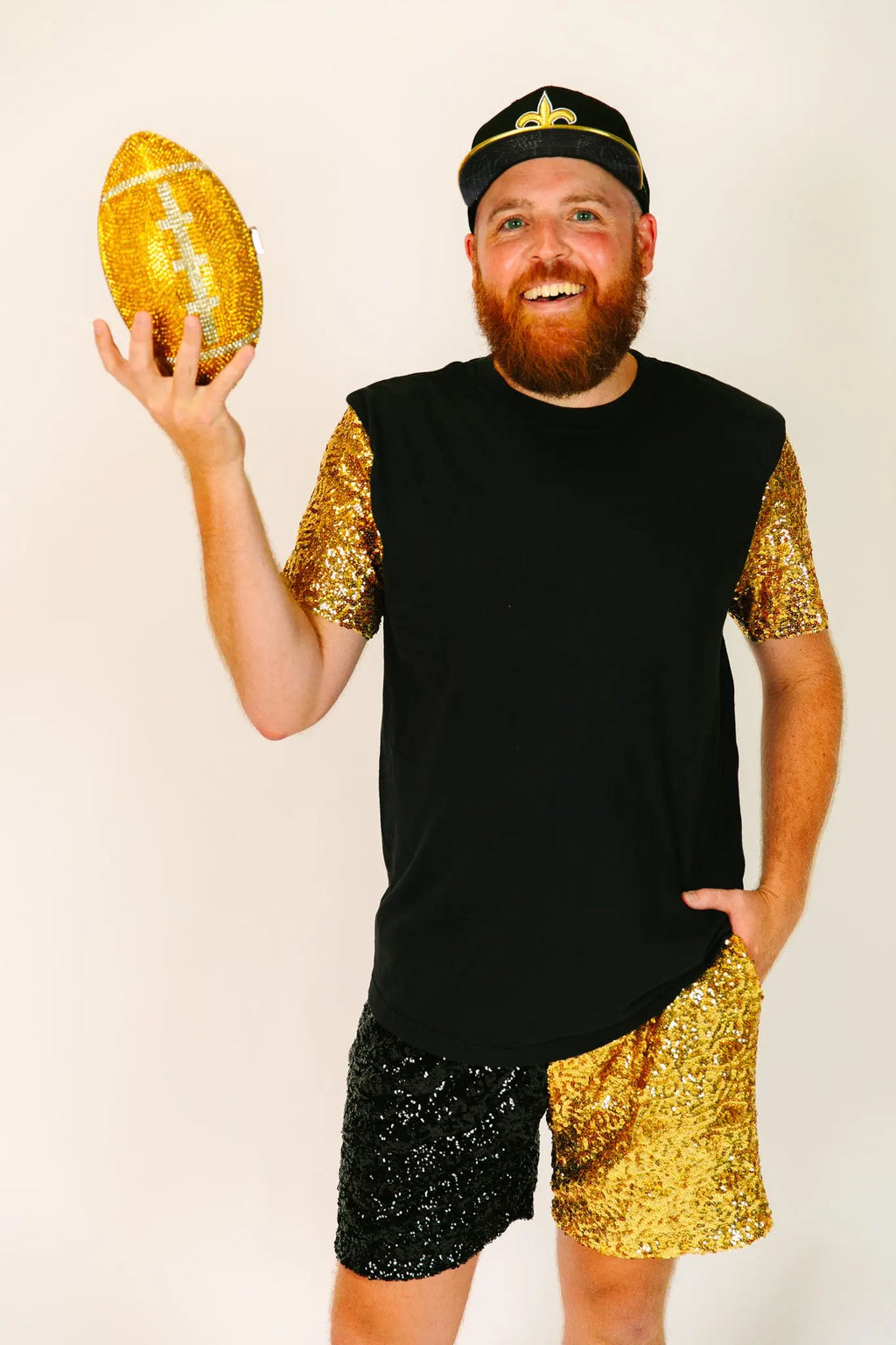 Black & Gold Daddy Sequin Shorts – fringe co