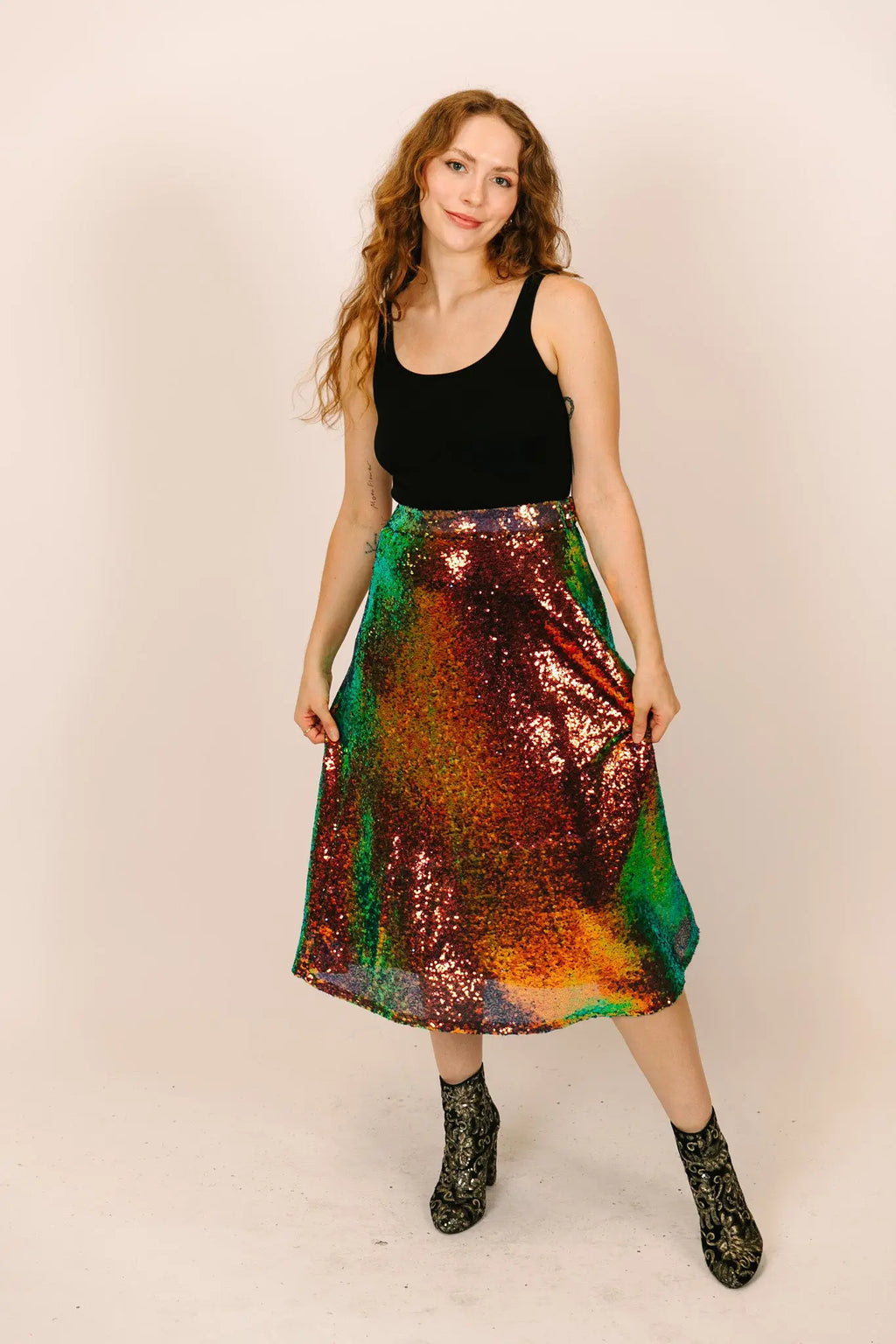 Copper Iridescent Sequin Skirt – fringe co