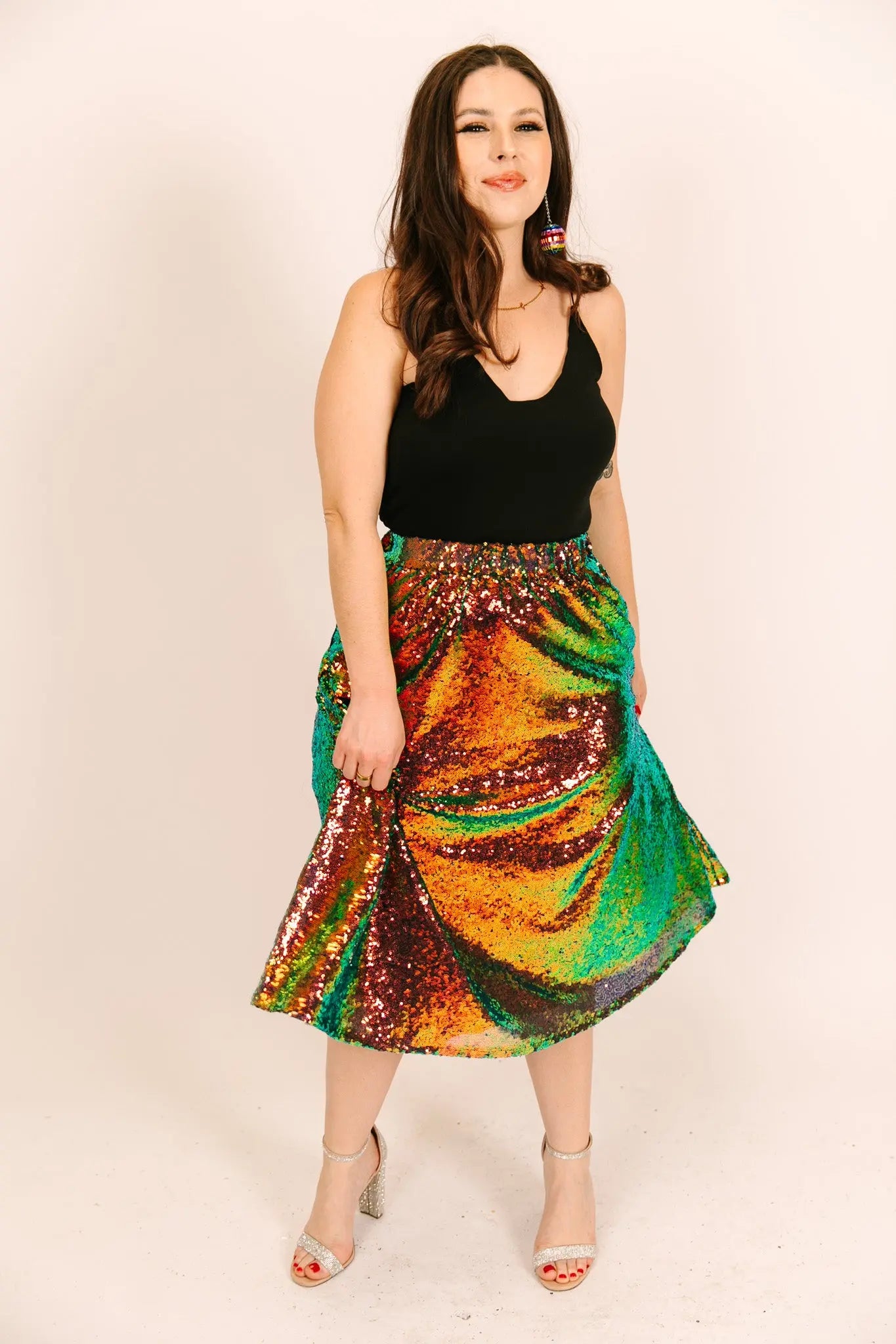 Copper Iridescent Sequin Skirt – fringe co