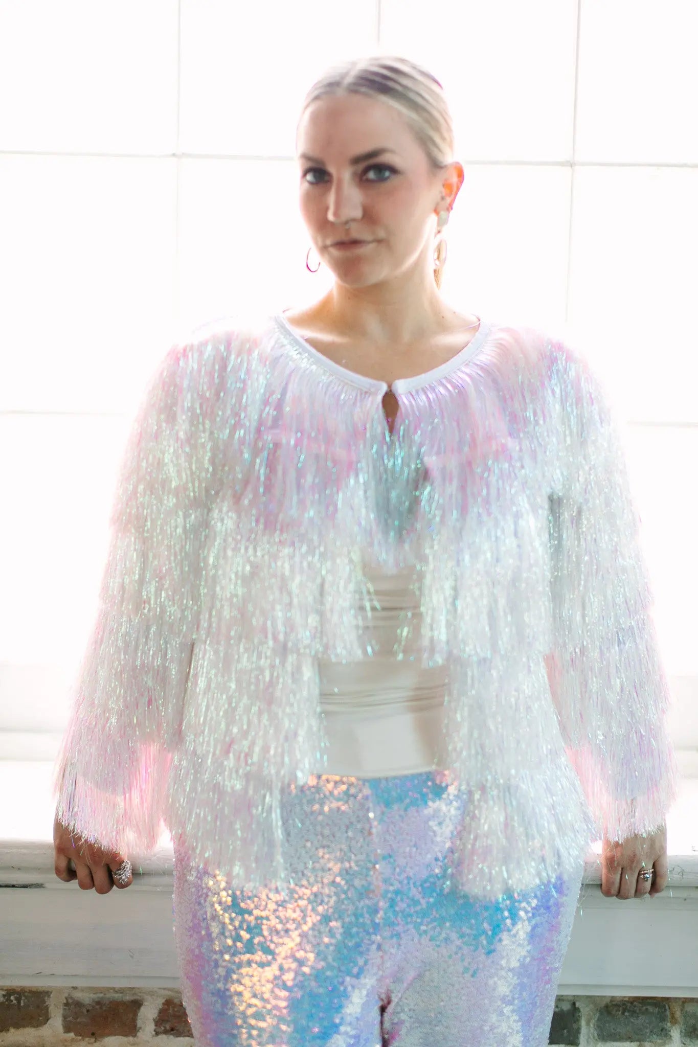 Iridescent Totally Tinsel Jacket | Fringe+Co – fringe co