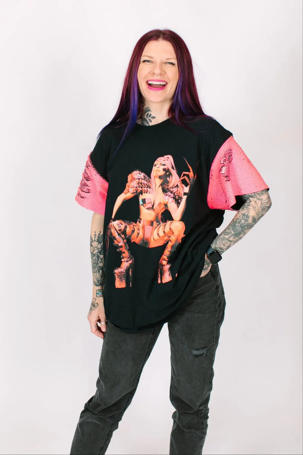 Lady Gaga Chromatica Pink Sequin Party Tee – fringe co